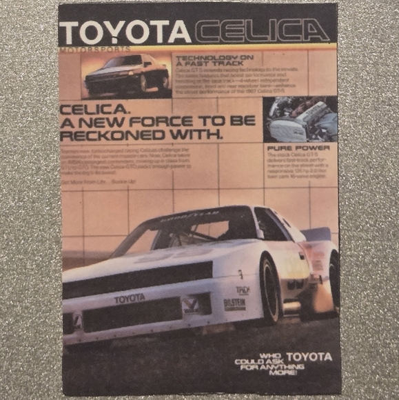 Handmade | Accessories | Toyota Celica Vintage Ad Magnet A New Force To ...